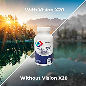 Vision X20 with Lutein, Beta-Carotene, L-Glutatione, Bilberry and Niacin for Vision Support, Overall Eye Health