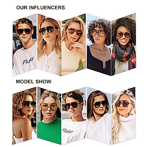 SOJOS Retro Polarized Aviator Sunglasses for Women Men Classic 70s Vintage Trendy Square Aviators SJ2174, Clear Brown/Green Gradient Brown