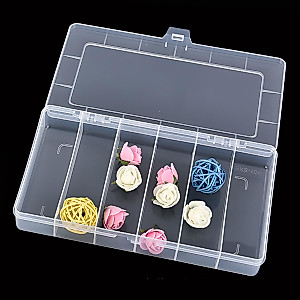 Farmer Mani 6 Grids Clear Plastic Organizer Box, Bead Storage Containers, Craft Organizers and Storage Beads Organizer, Art DIY, Crafts Jewelry Storage, Fishing Tackles, 2 PACK