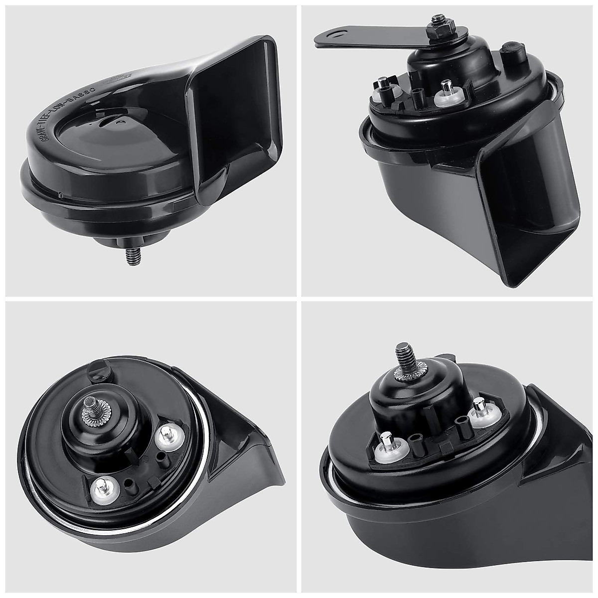 Car Horn Compatible with Ford,12V Waterproof Snail Horn 110-125db High/Low Tone(With Three pairs of Horn Plug)