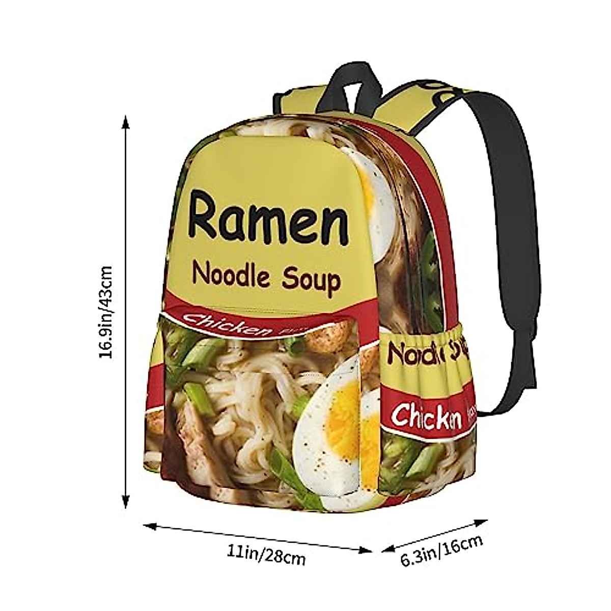 Vbcdgfg Ramen Noodle Soup Chicken Flavor Print Backpack For Adult, Lightweight Laptop Backpacks
