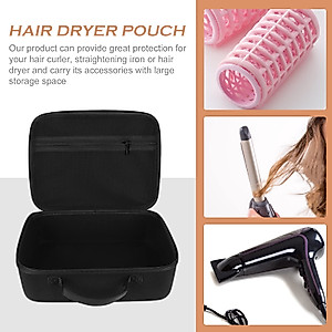 SOLUSTRE Black Hard Hair Dryer Storage Box Lightweight EVA Carrying Case Cover Hard Shell Hard Travel Case Storage Bag Hair Dryer Hard Travel Storage Case for Hair Dryer