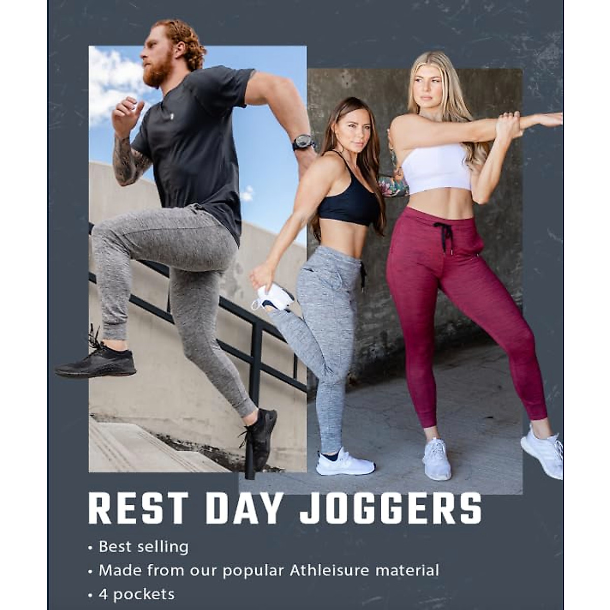 Born Primitive Rest Day Athleisure Joggers for Women (Medium, Black) - Womens Joggers with Zippered Back Pockets - Ultra-Soft, Stretchable Comfy Jogging Pants for Running, Yoga & Workout