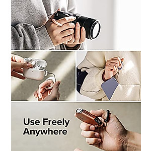 Ringke Finger Ring Strap Silicone Smartphone Grip Lanyard Holder [2 Pack] with Anti-Slip Mount Function Compatible with Phone Cases, Keys, Cameras, and More - Black & Lavender Gray