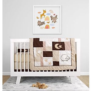 BabyFad Sheep Lamb 9 Piece Baby Crib Bedding Set 100% Cotton