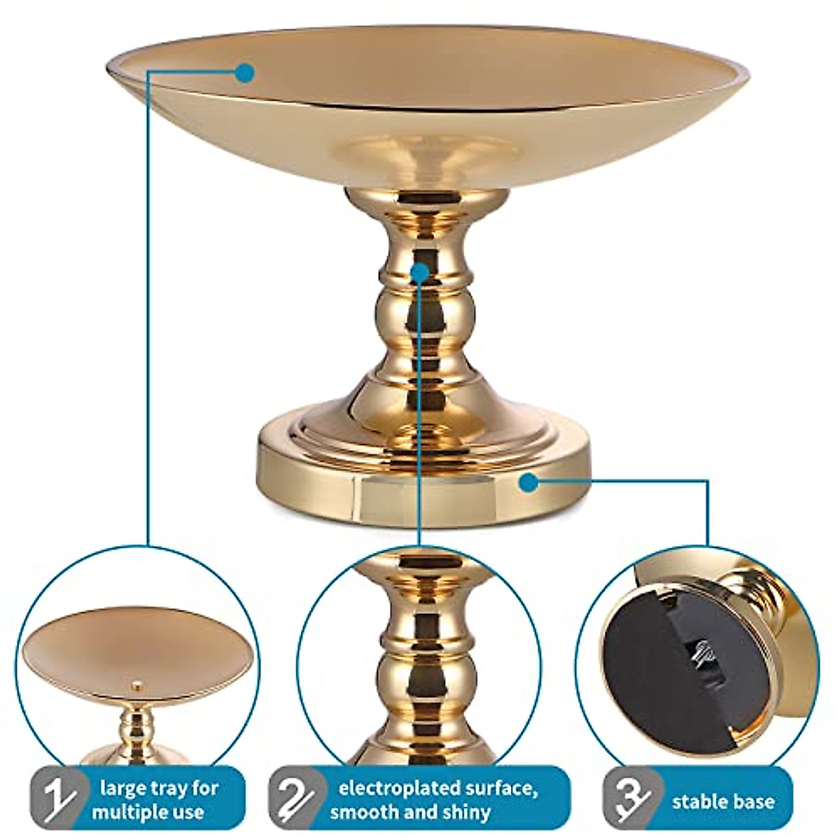 MDLUU Centerpiece Holder Bowl, Decorative Footed Bowl, Pedestal Fruit Tray for Dining Room Table, Coffee Table, Living Room Decor, 11.8''Dia.×8''H (Gold)