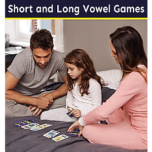 THE BAMBINO TREE WOWELs Phonics and Vowel Sounds Card Game - Learn to Read Kindergarten 1st 2nd Grade Learning - Short Vowel CVC Words and Long Vowel Matching Game 2-8 Players