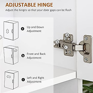HOMCOM 66" Buffet with Hutch, Freestanding Kitchen Pantry with 2 Large Cabinets, 1 Pull Up Cabinet, 3 Drawers & Wide Countertop, White