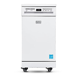 BLACK+DECKER Portable Dishwasher, 18 inches Wide, 8 Place Setting, White
