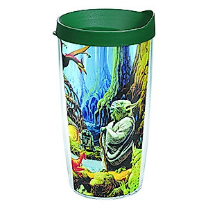 Tervis Made in USA Double Walled Star Wars Insulated Tumbler Cup Keeps Drinks Cold & Hot, 16oz, Empire 40th Yoda