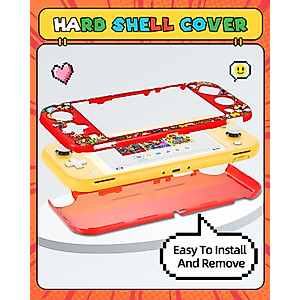 Xinocy (2in1 for Nintendo Switch Lite Case +24 Switch Game Holder Cute Cartoon Slim Protective Cases Hard Shell for Kids Boys Teens Girls Girly Design Funny Aesthetic Covers for Switch Lite 2019,Red