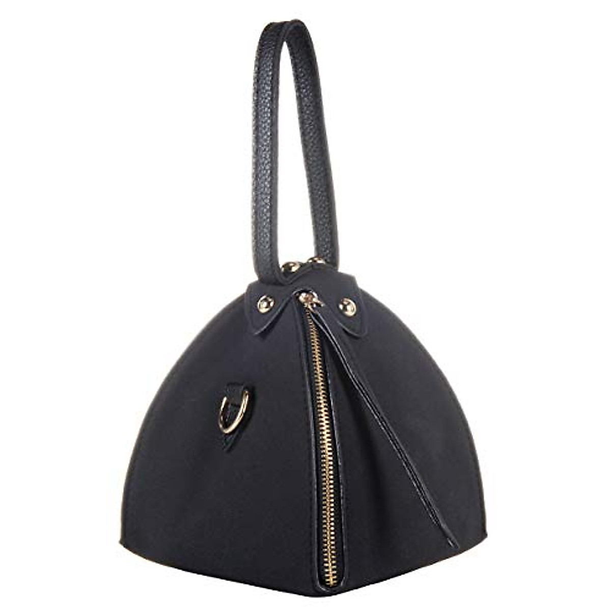 QZUnique Women's Triangle Shape PU Leather Handbag Mini Casual Purse Shoulder Bag Satchel