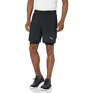 PUMA mens Run Favorite 7" Woven 2in1 Shorts, Puma Black, X-Large US