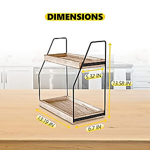 Bathroom Counter Organizer, Vanity Organizers and Storage Tray, Bathroom Countertop Shelf, Bathroom Under Sink Organizer, Rustic Bathroom Kitchen Coffee Station Decor
