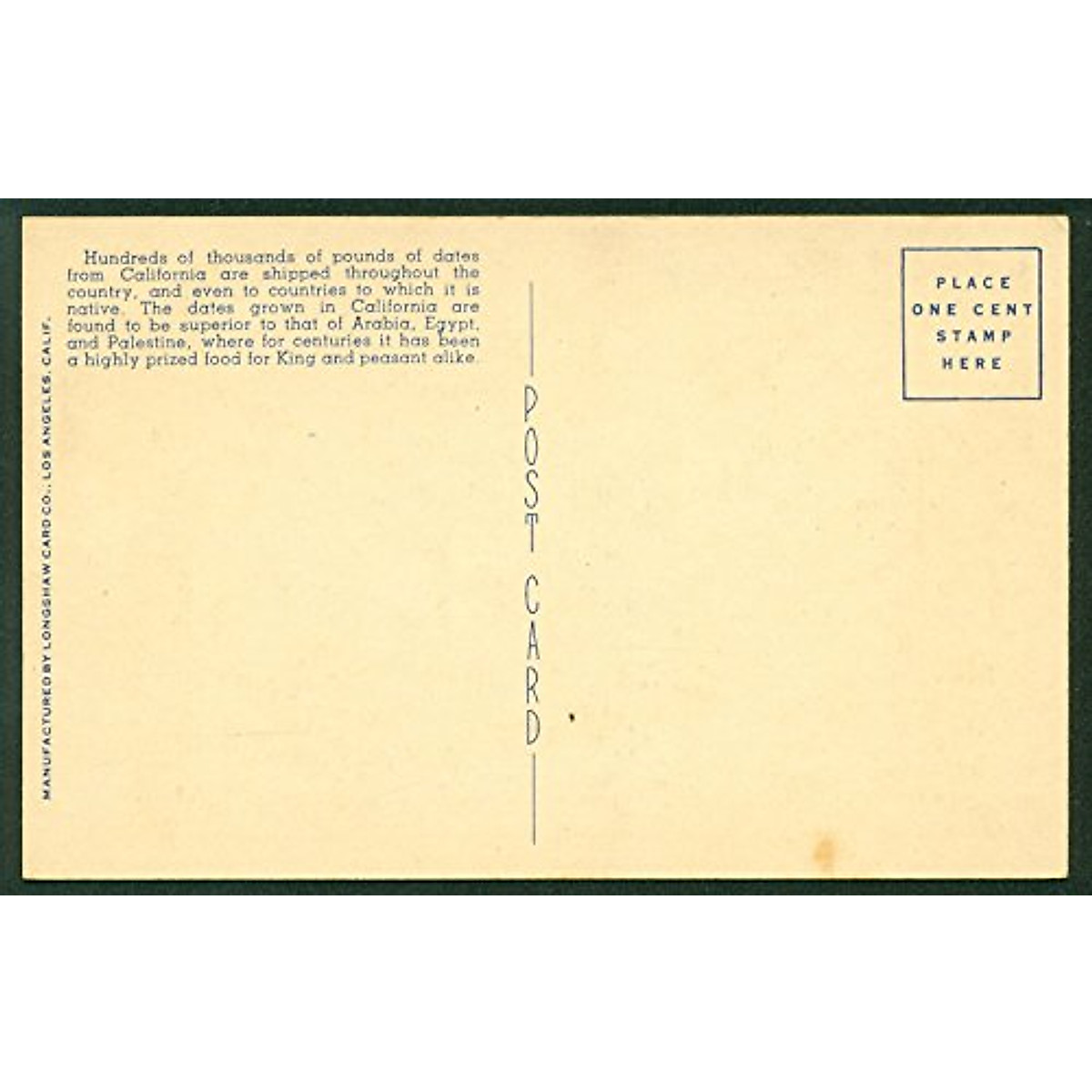 Date Palms California Vintage Linen Postcard