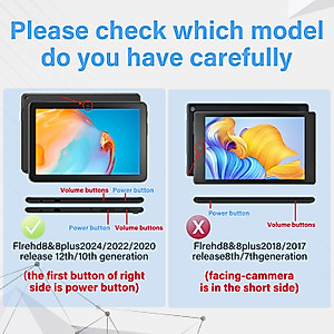 ROISKIN for Amazon Kindle Fire HD 8 Tablet & HD 8 Plus Case (2024/2022/2020 Release) 12th/10th Generation with Kickstand [Kids Friendly] Dual Layer Heavy Duty Shockproof Case for Fire 8 & 8 Plus