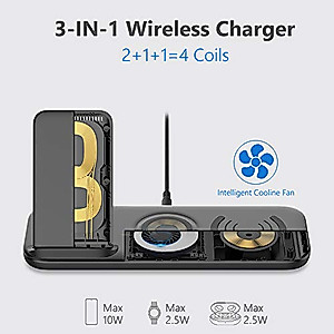 Yootech 3 in 1 Fast Wireless Charger for Samsung Devices, 22.5W Max Wireless Charging Station for Samsung Galaxy Watch 4 Classic/3/Active2/1,Gear S4/S3/Sport,Galaxy Buds 2/Pro/Live,Galaxy S22/S21/S20