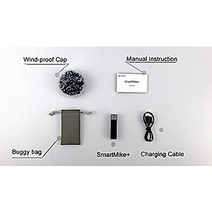 SabineTek SmartMike+ - Rechargeable Wireless Bluetooth Microphone, Hands-Free w/Noise Cancellation, Compatible w/GoPro, Canon Camera, iPhone/Android - Perfect for Vlogging & Interviewing (White)