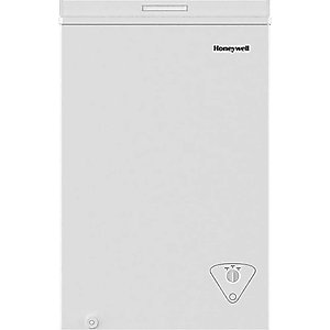 Honeywell 3.5 Cubic Feet Chest Freezer with Removable Storage Basket, Adjustable Temperature Control, Energy Saving, for Garage, Office, Dorm, or Apartment, white