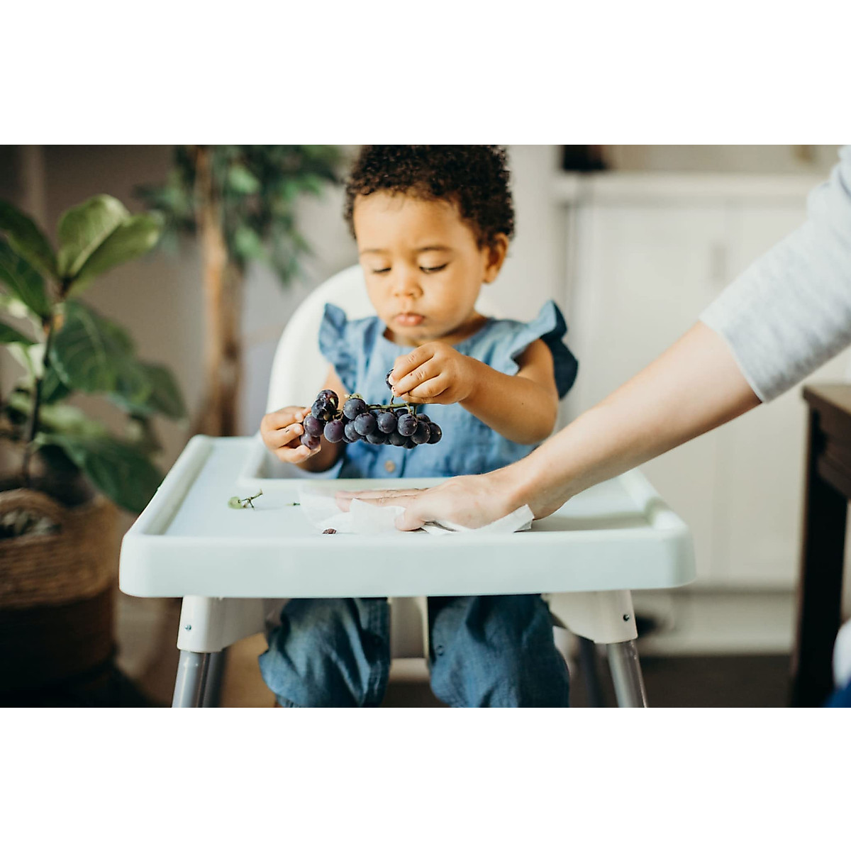 Silicone Full Cover Placemat for IKEA Antilop High Chair, BPA Free, Dishwasher Safe, ezpz Baby Led Weaning Plate, Baby Finger Food