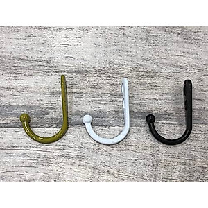 Tsnamay 10Pcs 1.65" Antique Wall Hooks,Wall Mounted Hat Hangger Hooks Robe Hook Single Coat Zinc Alloy Single Hook Coat Hook Wall Hook,White