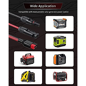 RANDPOW 10AWG Solar Panel Cable Connector to Anderson Power Pole Adapter, Solar Connectors Extension Cable Compatible with Anderson Power Pole Solar Panel for Solar Generator Power Station