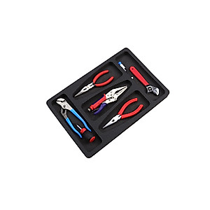 Polar Whale Tool Drawer Organizer Small Pliers Holder Insert Black Durable Foam Tray 15 x 10 Inches 5 Pockets Holds 3 Small Pliers Up To 8 Inch Long Fits Craftsman Husky Kobalt Milwaukee Many Others