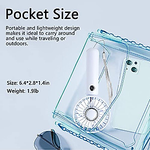 RNKRUN Mini HandHeld Portable Fan, Small Personal Battery Operated Fan Lash Fan Quiet usb Rechargeable 3 Speed Adjustable for Outside Travel Patios Indoor Shop Women Men Kids Girl Eyelash Makeup,white