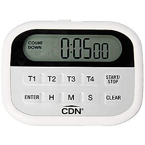 CDN 4-Event Clock Digital Timer, White