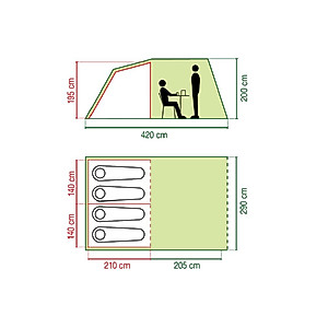 Coleman Tent Coastline 4 Deluxe, 4 Man Tent, 4 Person Tunnel Tent, Camping Tent, Family Tent, Waterproof HH 3.000 mm
