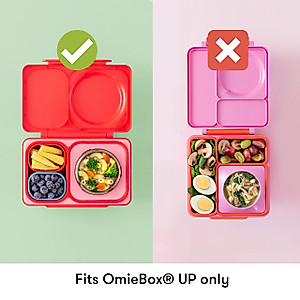 OmieBox UP (2 pack) Leakproof Dips Containers To Go, Salad Dressing Container, Condiment Container with Lids - Food Safe Silicone - 4.5 ounces (Blue/Orange)