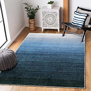 Lahome Modern Ombre Washable Rug - 3 x 5 Area Rugs for Living Room Ultra-Thin Contemporary Blue Rug for Entryway Non-Shedding Colorful Gradient Accent Carpet for Girls Bedroom Kitchen