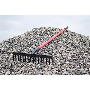 Bully Tools 92369 18" Stone Rake with Long Fiberglass Handle
