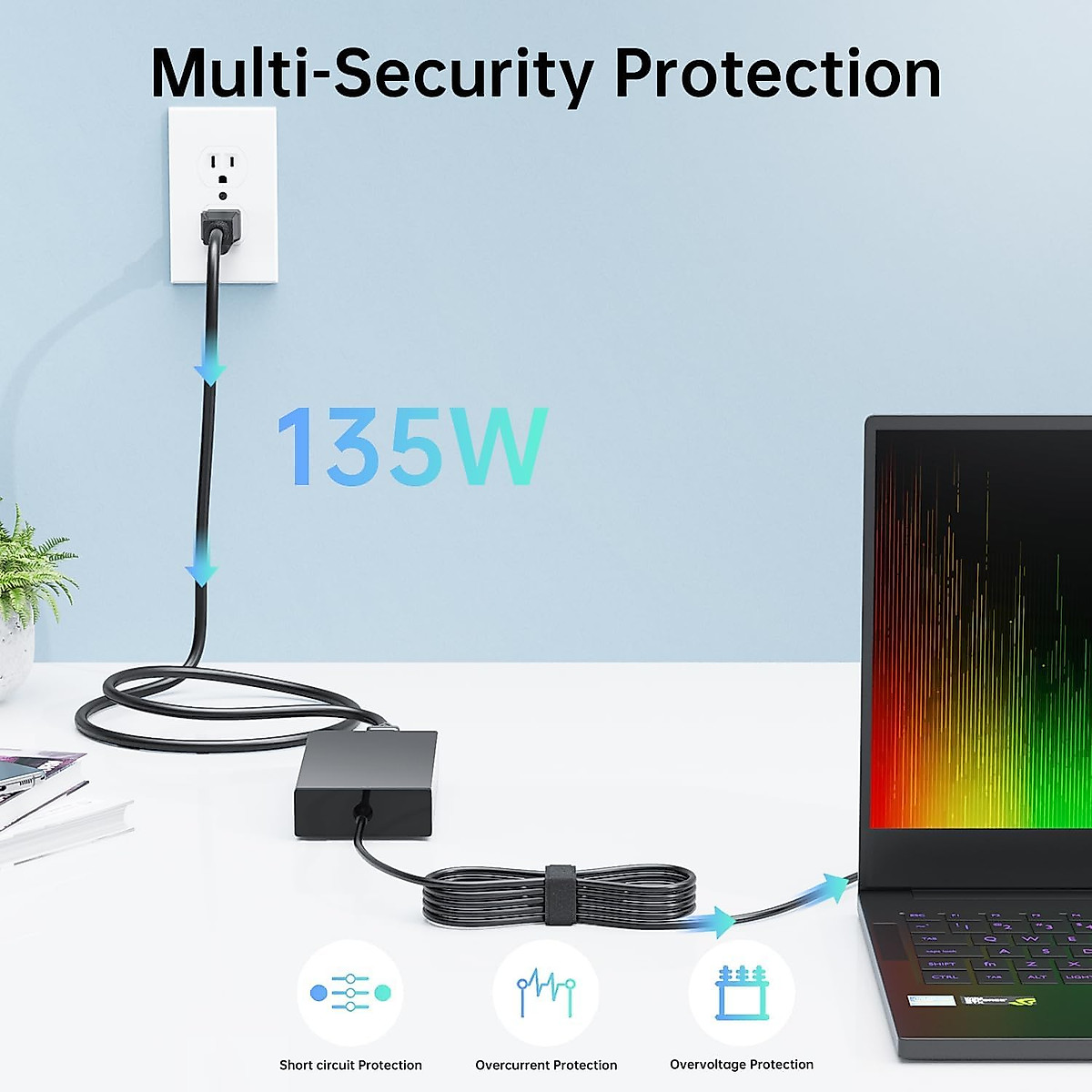 135W Charger for Acer Nitro 5 Gaming Laptop N18C3 AN515-51 AN515-41 AN515-53 AN515-52 AN515-43 AN517-51 N18C4, Acer ADP-135KB T