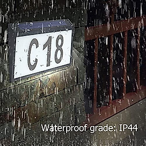 JJXX-BZ Outdoor Solar Light Doorplate Outdoor LED Solar Garden Light Address Numbers Letters Waterproof Lamp Home Letter Number Stickers House Number Wall Lamp for Courtyard Lighting