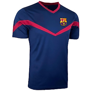 Icon Sports Youth Barcelona Training Jersey, Licensed Barcelona Soccer Shirt for Boys (XXX-Small (Youth Medium 7-9 Years)) Blue
