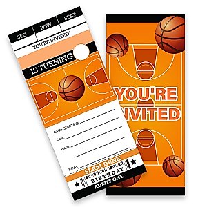 LyoGao Basketball Party Ticket Invitations Basketball Sport Theme Birthday Party Ticket Style Invitations Fill in Invites Card With Envelopes 20 Pack