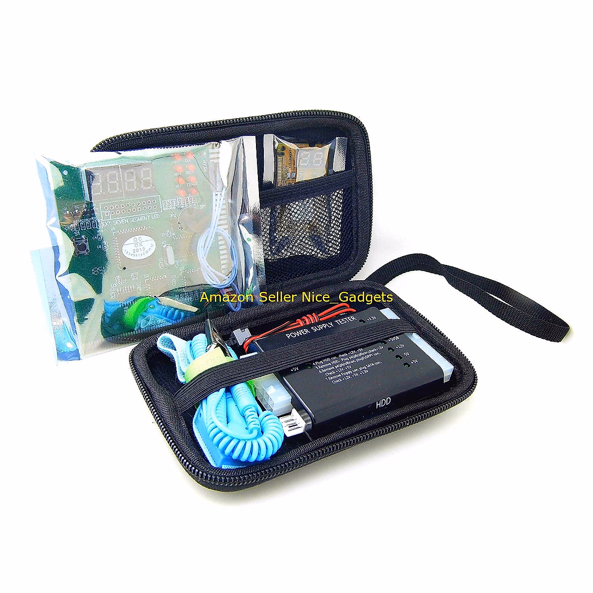 Lingvetron PC Computer PSU and Motherboard Tester Tool PCI & ISA SDRAM Post Test Card Diagnostic Analyzer Starter Kit 4 Digital / 8 LED/Bios Speaker/Mobo Power Switch All in One Carrying Case