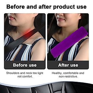 Ziciner 2 Packs Car Seatbelt Covers Shoulder Pad, Universal Soft Faux Sheepskin Shoulder Cover for Comfortable Driving, Fluffy Seat Belt Protector Help to Protect Your Neck and Shoulder (Purple)