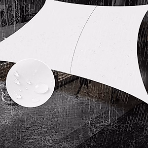 SUNNY GUARD Waterproof Sun Shade Sail 10' x 13' White Rectangle UV Block Sunshade for Backyard Yard Deck Patio Garden Outdoor Activities and Facility