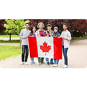 DANF Canada Flag 3x5 Ft Thick Polyester, Fade Resistant, Brass Grommets, Canvas Header,Double Sided Canadian National Flags 3 x 5 Feet