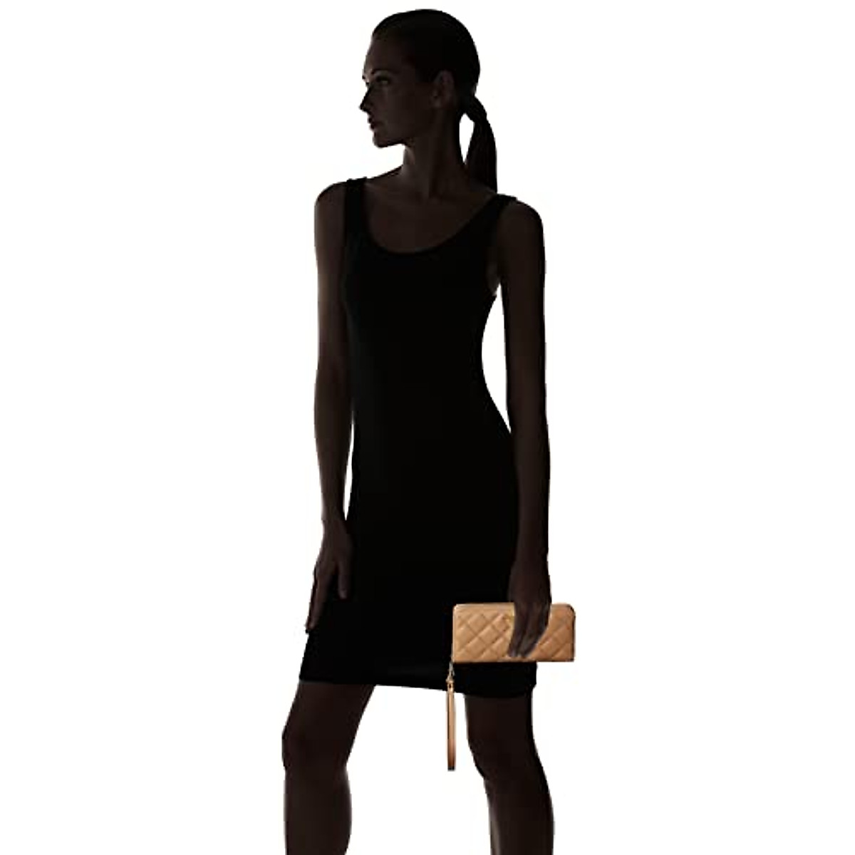 GUESS Cessily Large Zip Around Faux Leather Wallet, Beige