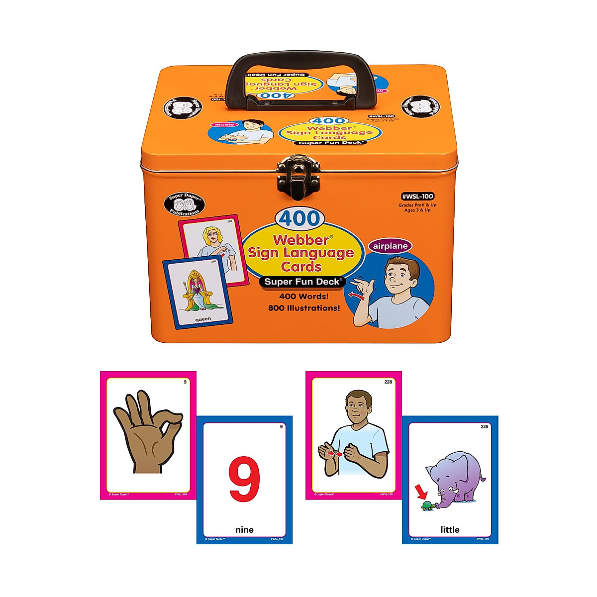 Super Duper Publications| 400 American Sign Language (ASL) Flash Cards Fun Deck | Educational Learning Resource for Children