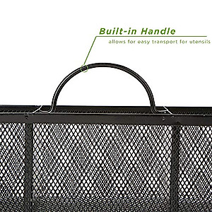 Mind Reader 3 Section Caddy, Cutlery Holder, Flatware and Silverware Organizer, Forks, Spoons, Knives, Countertops, Kitchen, One Size, Black Mesh