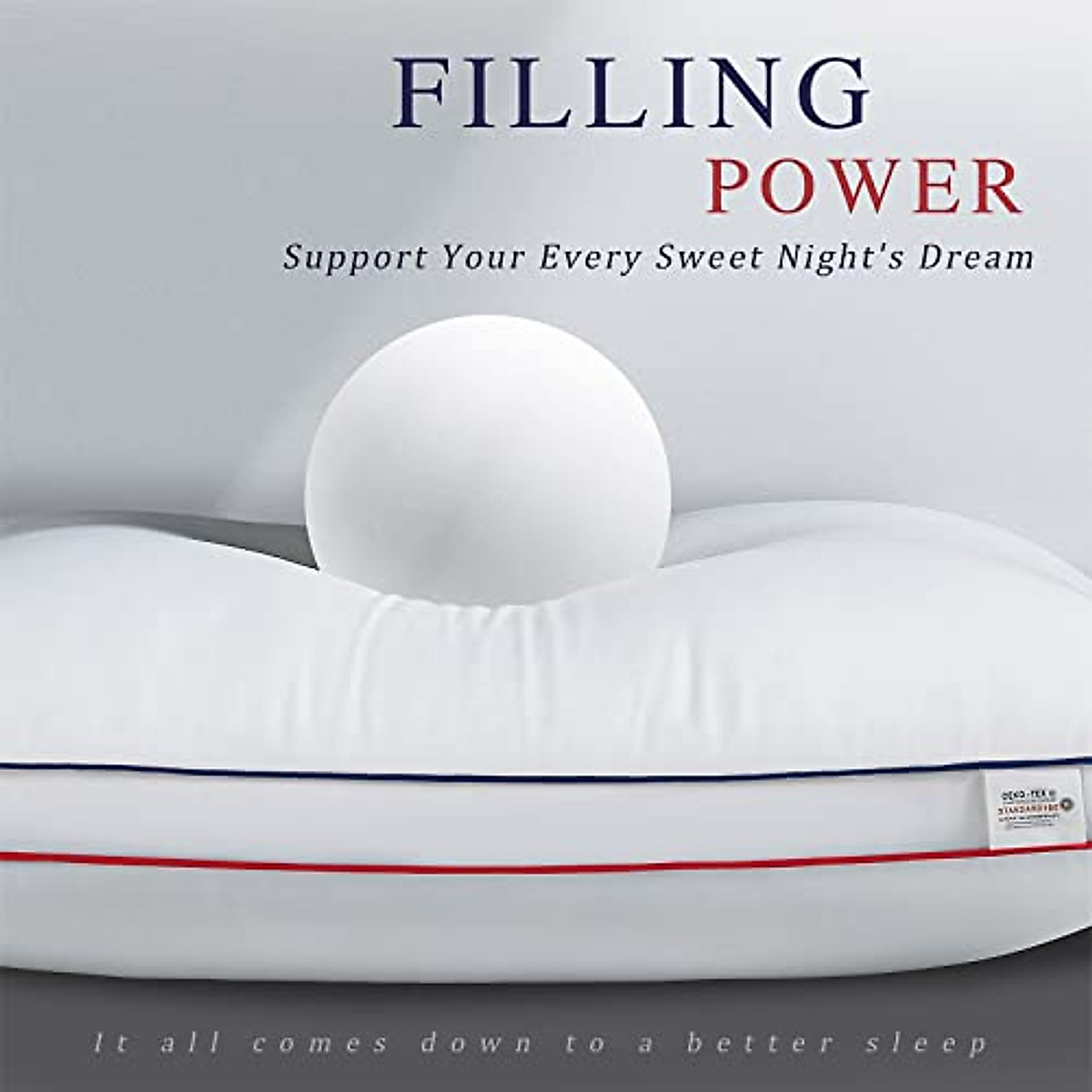 Bedufsar Bed Pillows for Sleeping, Queen Size Pillows Hotel Quality Set of 2, Firm and Supportive Gusseted Pillows for Side and Back Sleepers, Cooling Down Alternative Fluffy Soft Pillow (20x30 in)