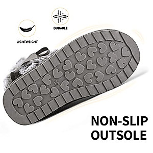 K KomForme Girls Kids Snow Boots Warm Fur Lined Slip On Outdoor Winter Shoes Lightweight Comfy（Little/Big Kids）