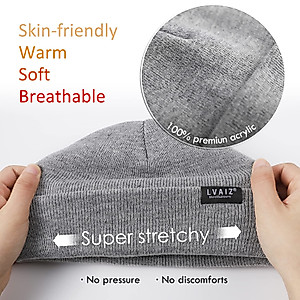 Lvaiz Kids Winter Satin Lined Beanie Hats Toddler Warm Cuffed Hat with Silky Lining Children Knitted Watch Hat Grey