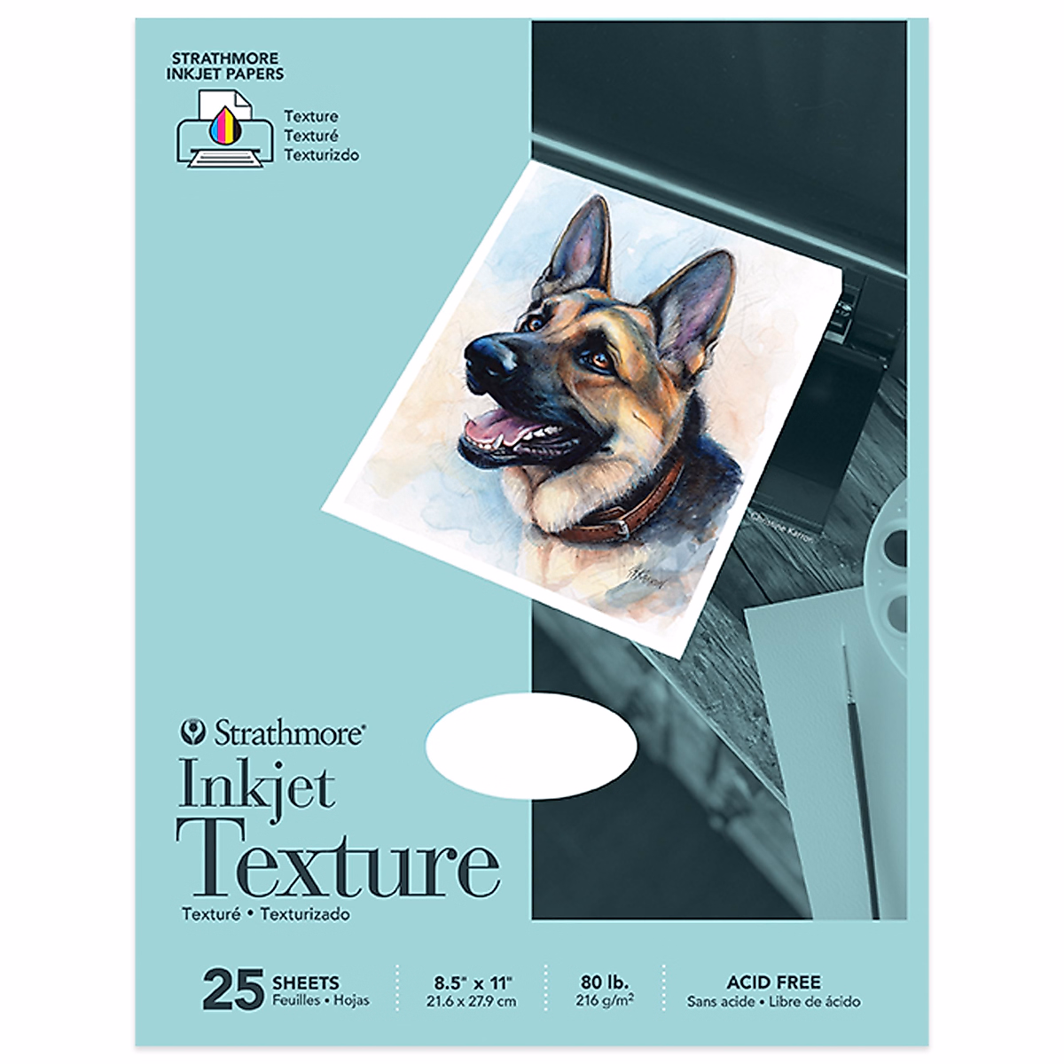 Strathmore 59-701 Textured Inkjet Paper, 8.5"x11", 25 Sheets , White, Packaging May Vary