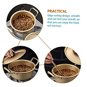 KICHOUSE Instant Noodle Pot Ramen Pot with Lid Metal Cooking Utensils Korean Pots for Cooking Soup Cooker Korean Ramen Pot with Lid Ramyun Pot Ramen Cooking Utensils Small Pot Ramen Cooker