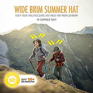 Outdoor Sun Hat for Men with 50+ UPF Protection Safari Cap Wide Brim Fishing Hat with Neck Flap, for Dad… Camouflage